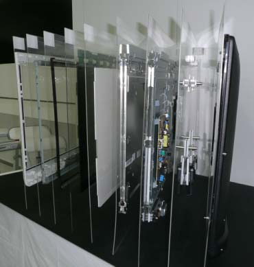 Sharp setting TV free with lightweight panel